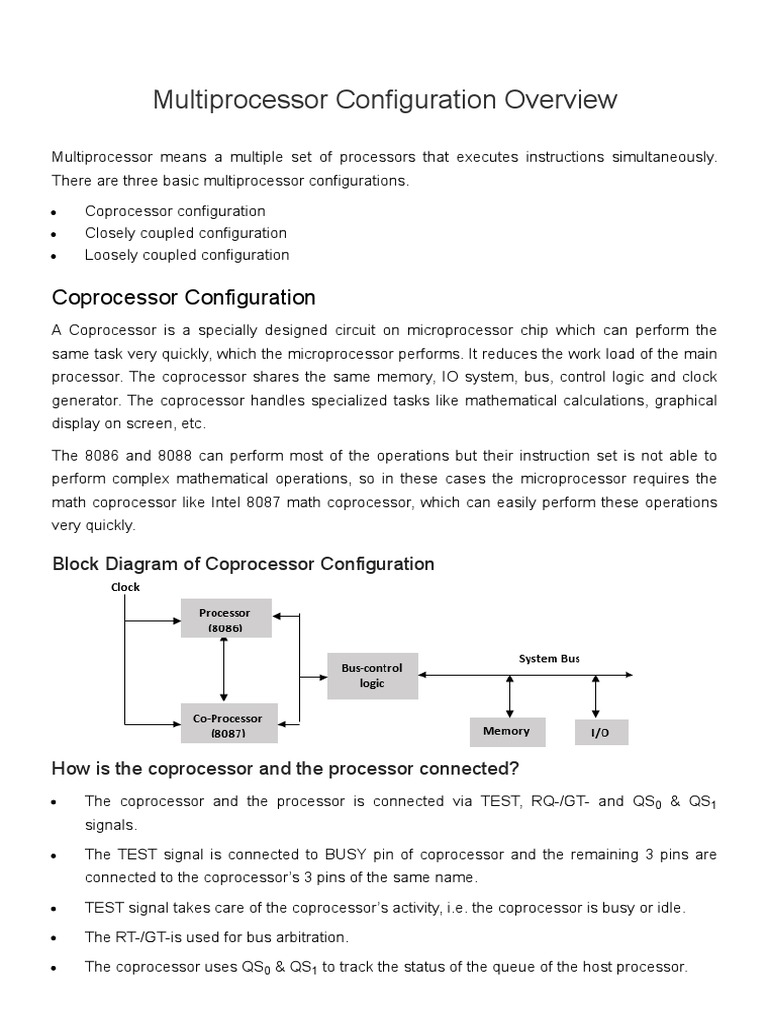 Multiprocessor Configuration Overview | PDF | Central Processing Unit | Microprocessor