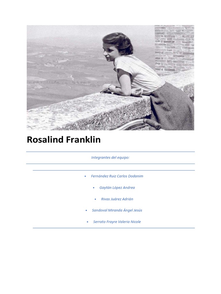 Rosalind Franklin | PDF | James Watson | Francis Crick