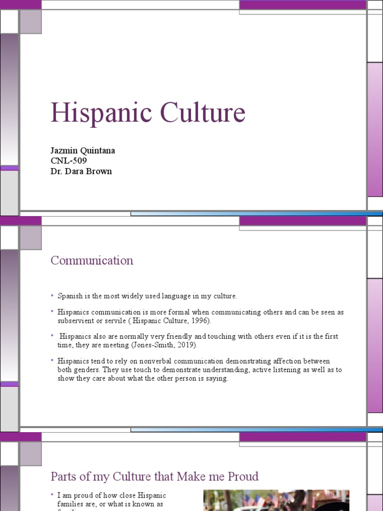 Hispanic Culture: Jazmin Quintana CNL-509 Dr. Dara Brown | PDF ...