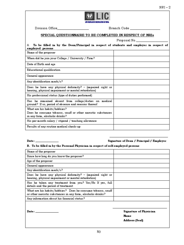 SPECIAL_NRI_QUESTIONNAIRE | PDF