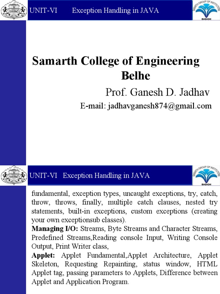 PPL Unit 6 | PDF | Java Virtual Machine | Computer Program PPL Unit 6 | PDF | Java Virtual Machine | Computer Program