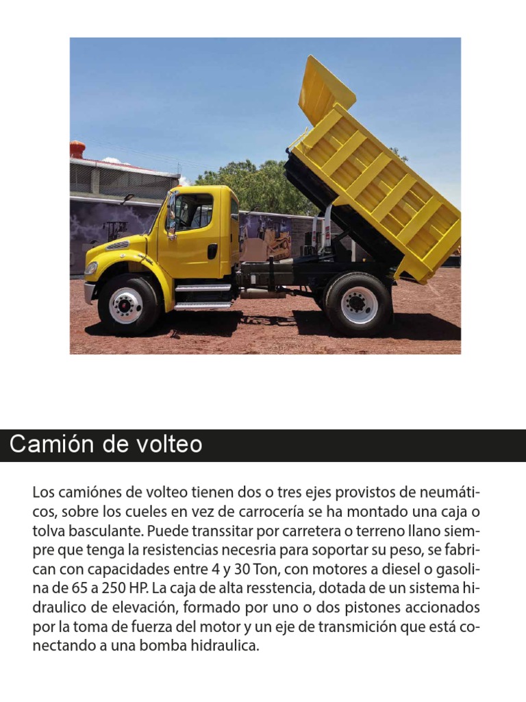 Rendimientos Volteo | PDF | Camión | Transporte de tierra