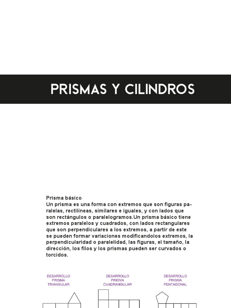 Cilindros y Prismas | PDF | Rectángulo | Geometría Elemental