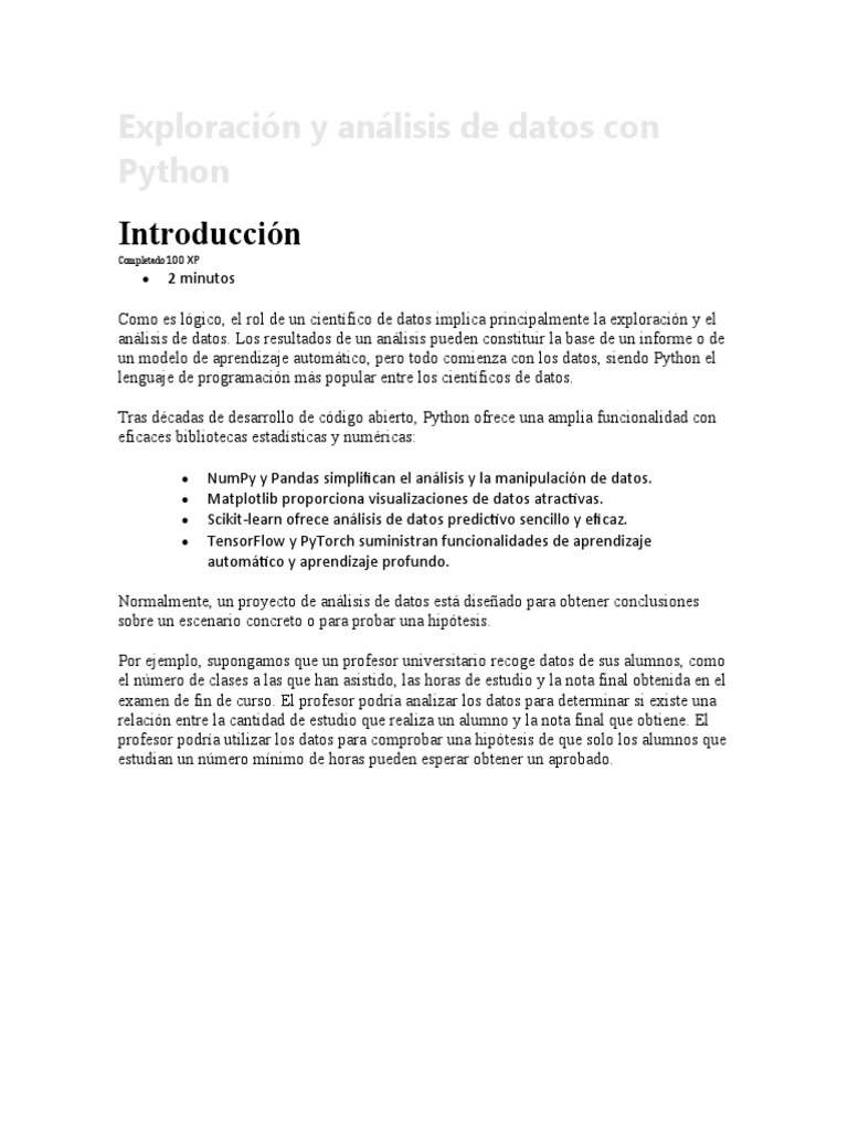 Exploración y Análisis de Datos Con Python | PDF | Python (lenguaje de ...