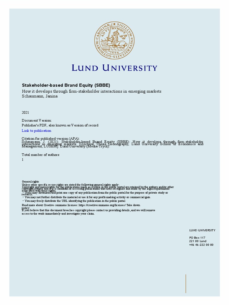 Dissertation Janina Schaumann Lucris | PDF | Brand | Market (Economics)