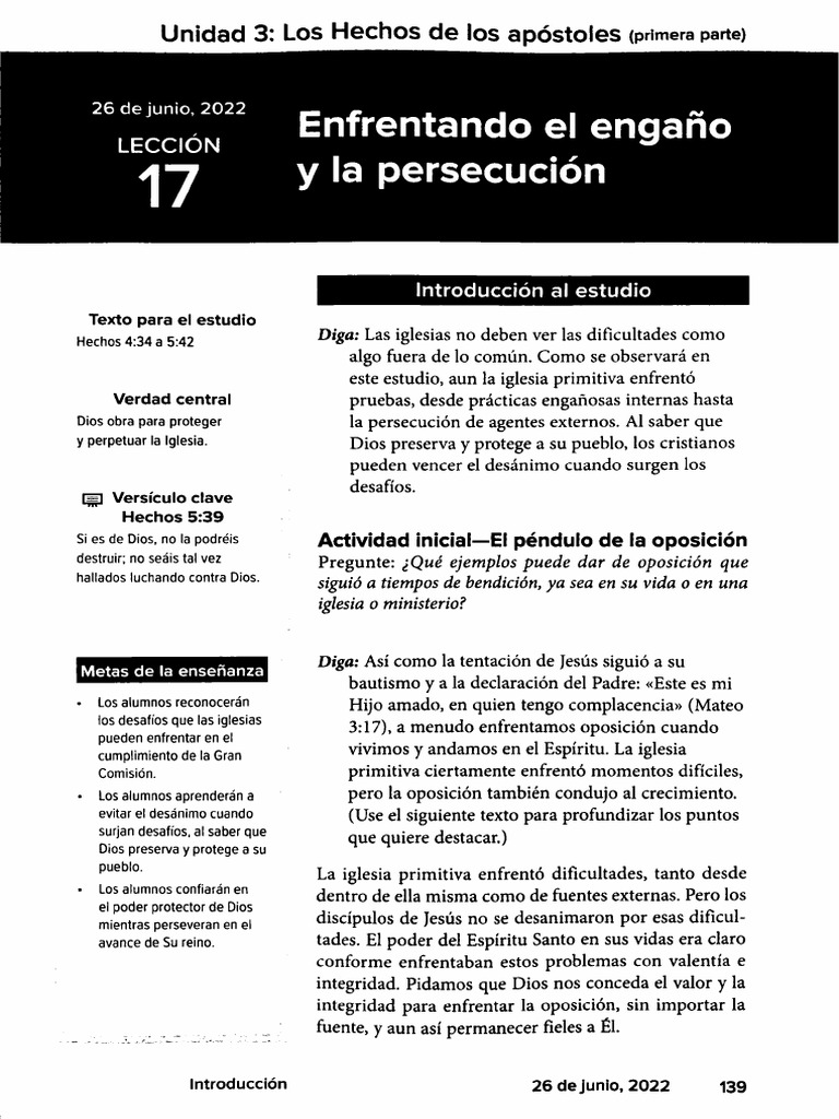 Lec17 Enfrentando El Engaño y La Persecucion Maestro N | PDF