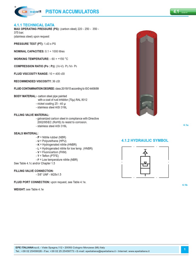 4.1 Piston Accumulators | Download Free PDF | Piston | Switch