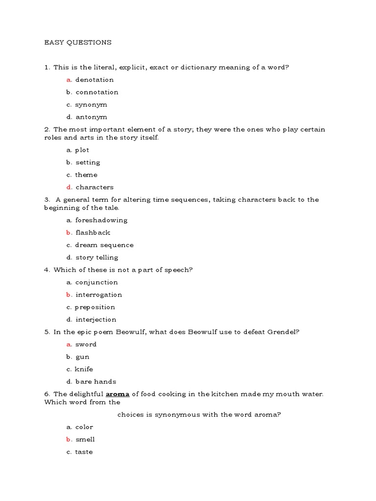 Quiz Bee | PDF | Linguistics