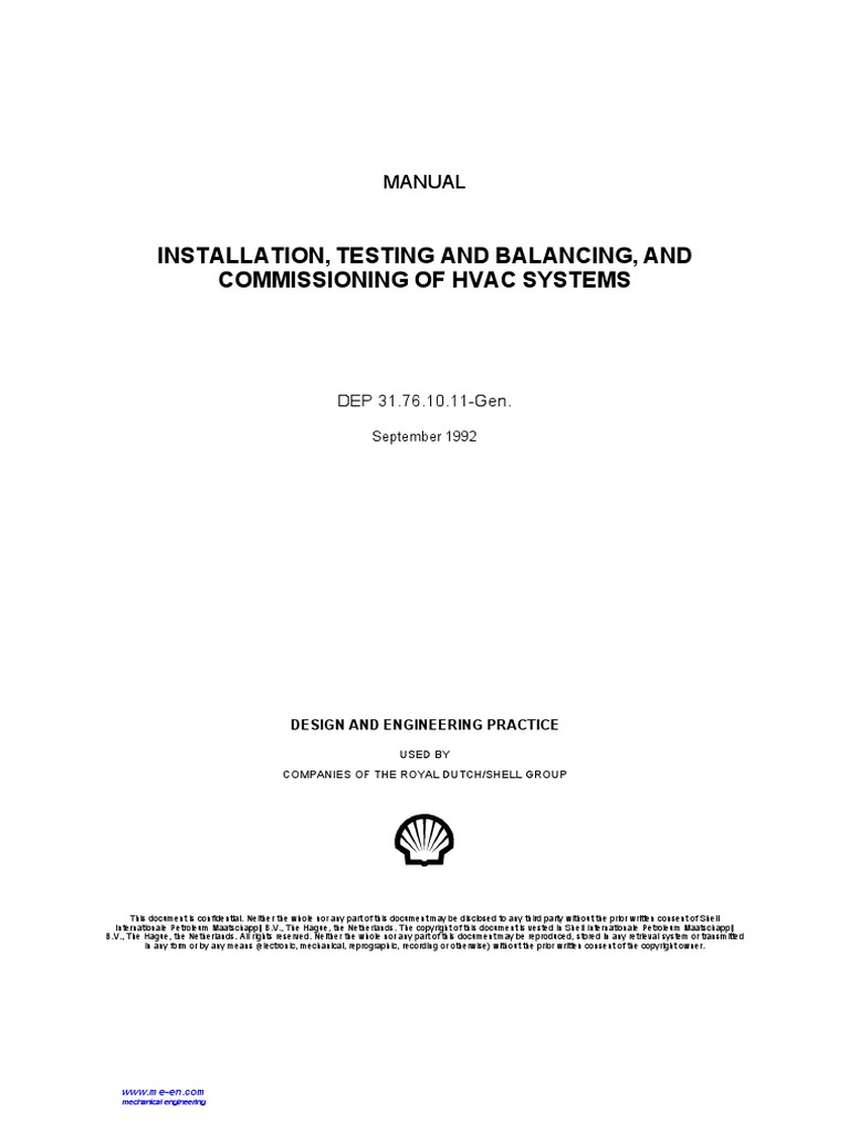 Installation Testing and Balancing and | PDF | Air Conditioning | Pump