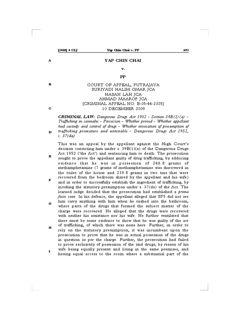 Yap Chin Chai v. PP | PDF | Reasonable Doubt | Burden Of Proof (Law)