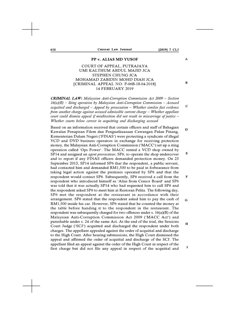 PP v. Alias MD Yusof | PDF | Burden Of Proof (Law) | Acquittal