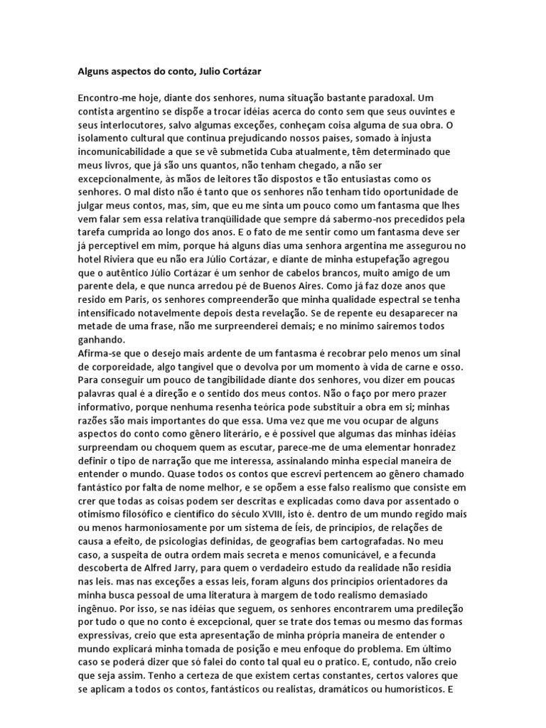 Alguns Aspectos Do Conto | PDF | Contos | Realismo (artes)