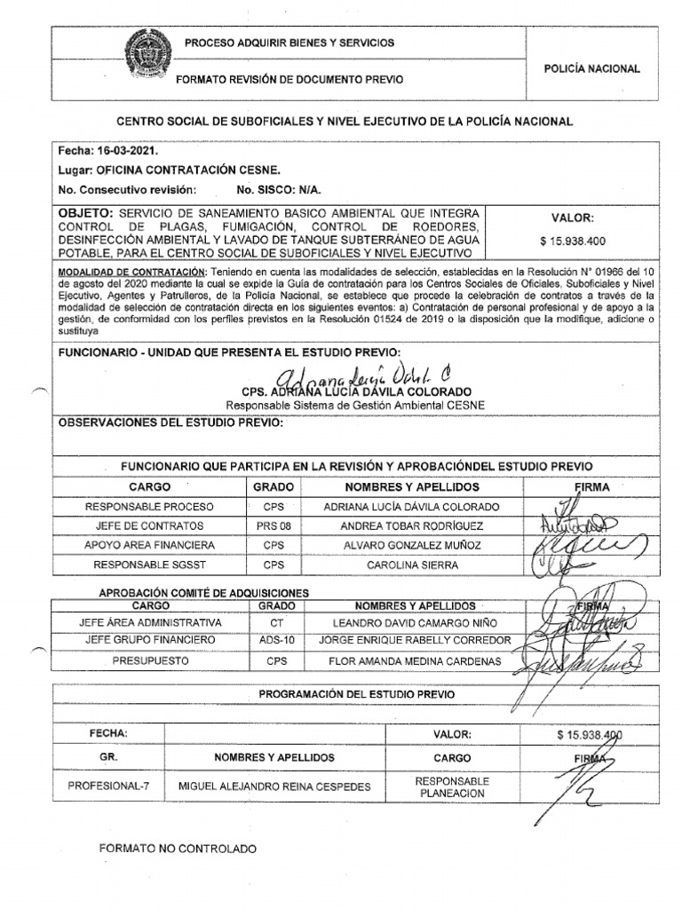 Documento Previo Proceso 41-2021 | PDF
