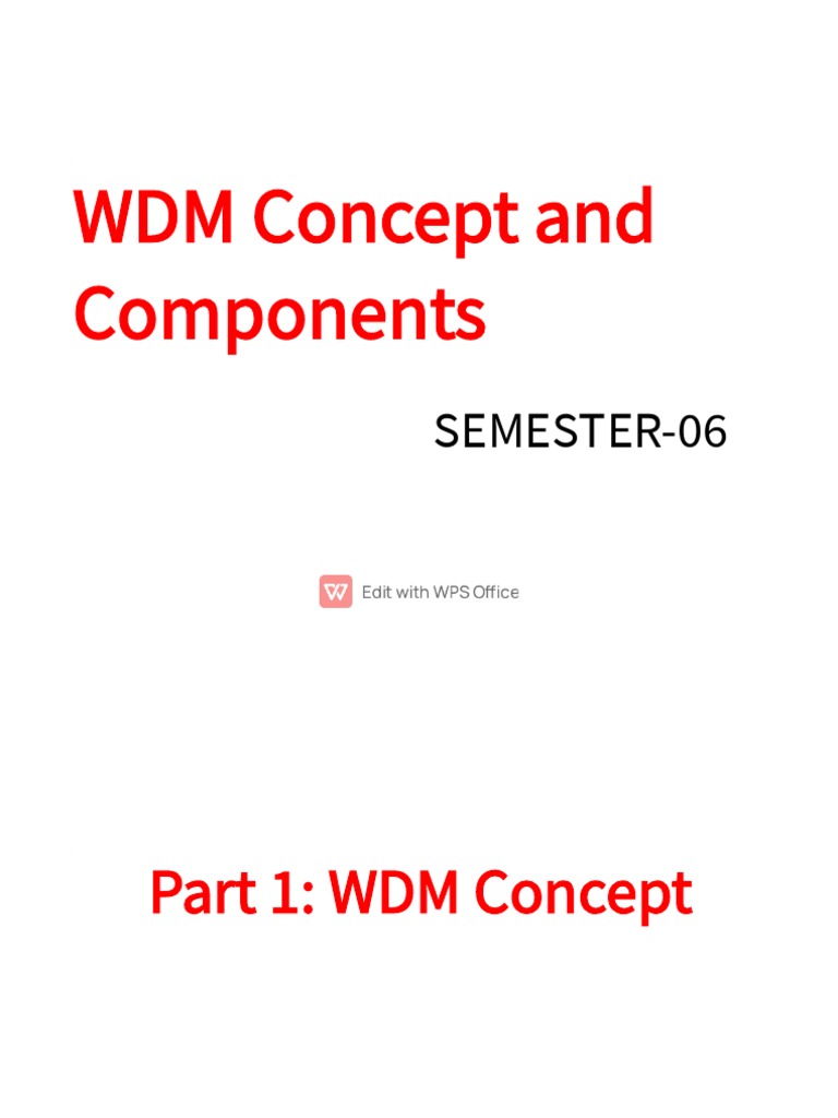 WDM Concept and Components-1 | PDF | Wavelength Division Multiplexing | Waves