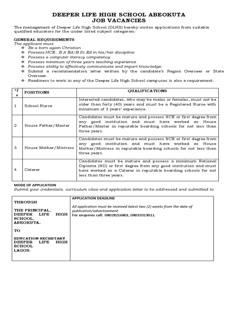 DLHS Job Vacancies 2020 | PDF | Academic Degree | Educational Stages