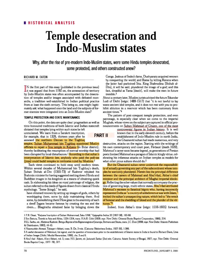 Temple Desecration | PDF | Mughal Empire
