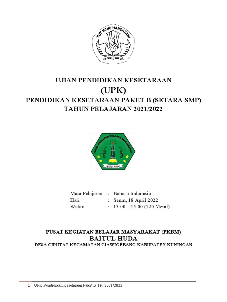 Soal AKM B.Indonesia Paket B | PDF