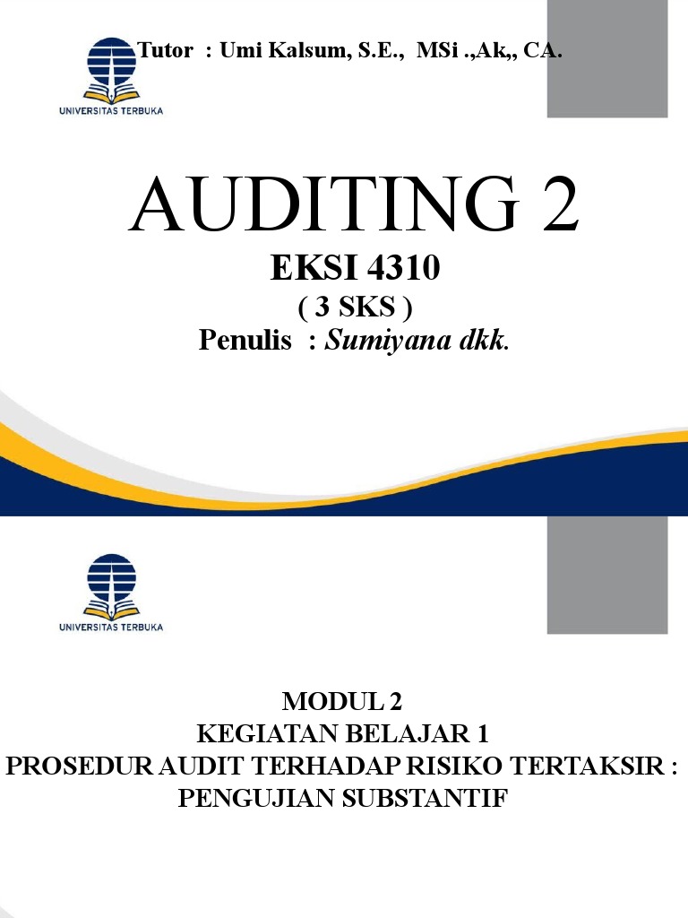 Tutor: Umi Kalsum, S.E., Msi .,ak,, Ca.: Auditing 2 | PDF | Pengelolaan Keuangan & Uang