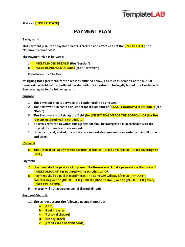 Payment Plan | PDF | Payments | Arbitration