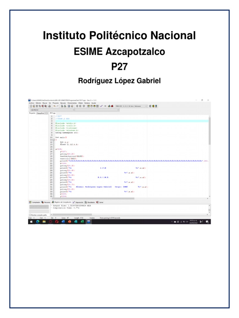 Instituto Politécnico Nacional: ESIME Azcapotzalco P27 | PDF