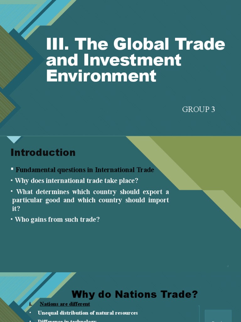 The Global Trade and Investment Environment | PDF | Foreign Direct ...