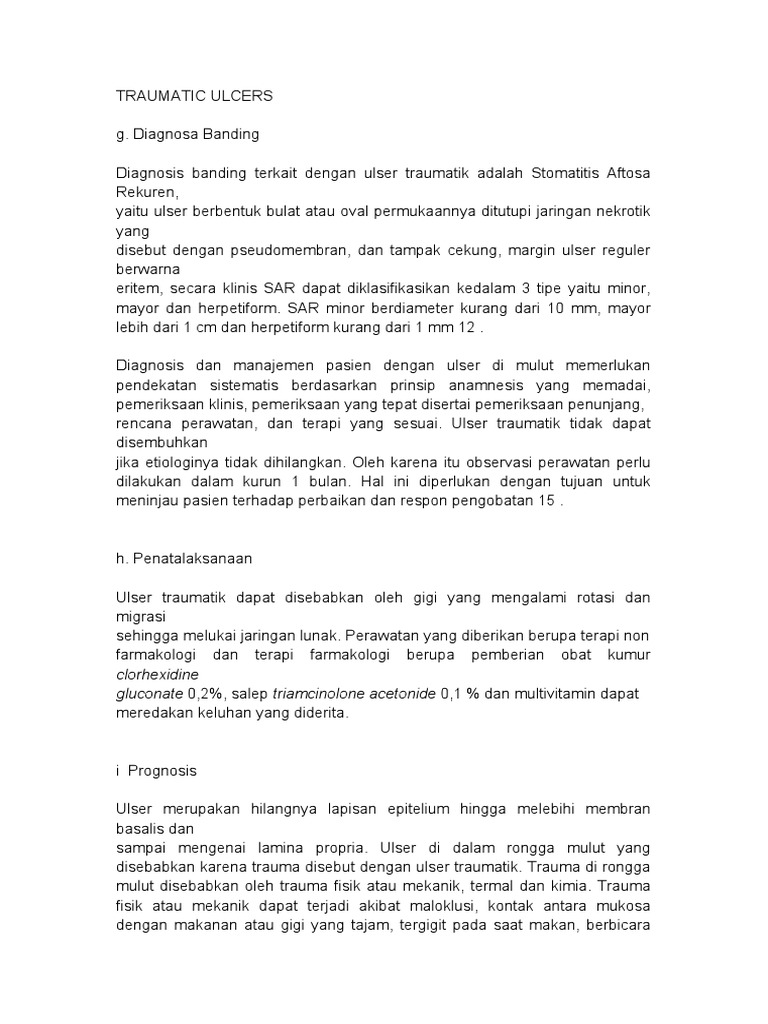 TRAUMATIC ULCERS Ghi | PDF