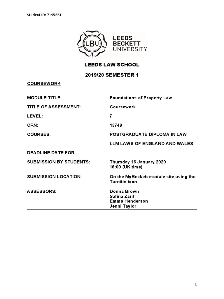 Final Property Law Assignment | PDF | Easement | Estoppel
