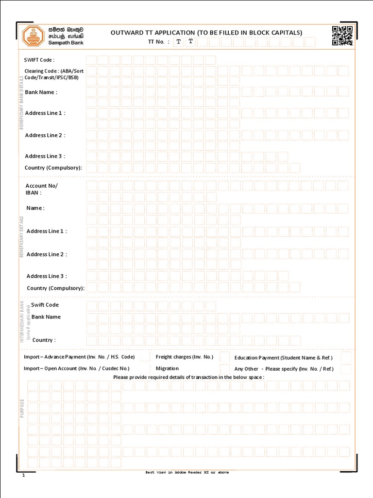 New TT Application | PDF | Banks | Personal Finance