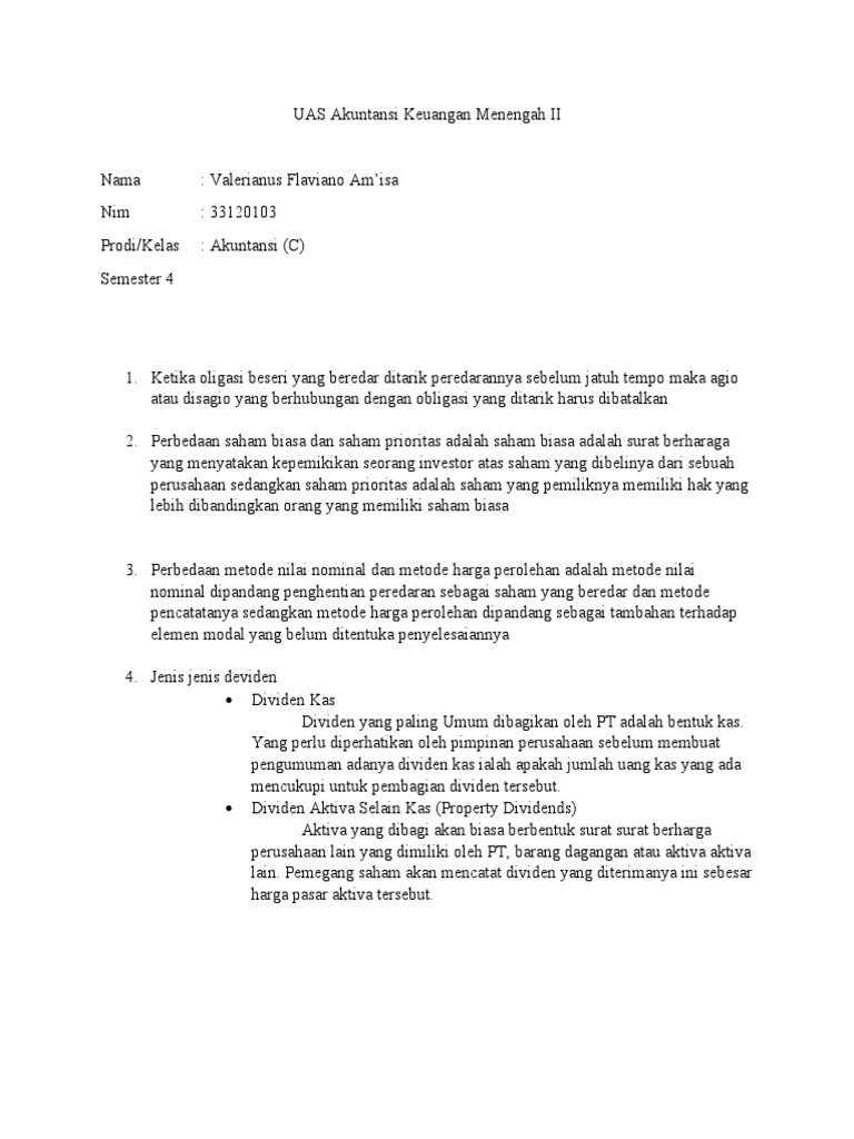 UAS Akuntansi Keuangan Menengah II Viano | PDF