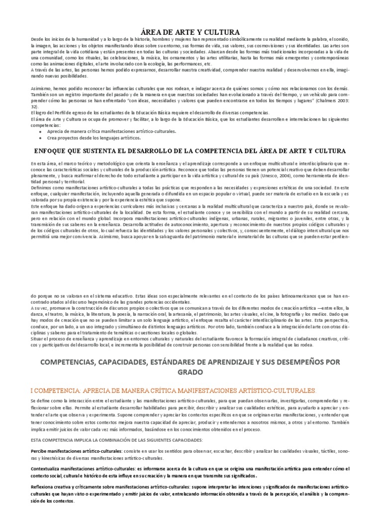 Arte Y Cultura Pdf Aprendizaje Comunicación