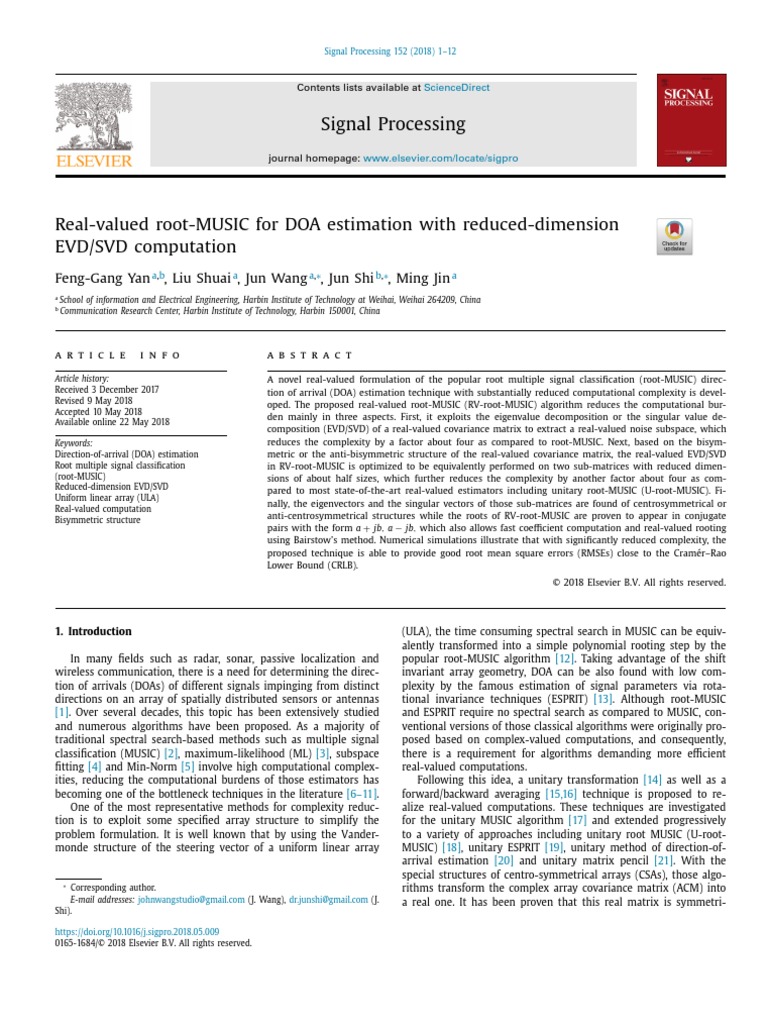2) Real Valued Root Music Doa Est | PDF | Matrix (Mathematics) | Algebra