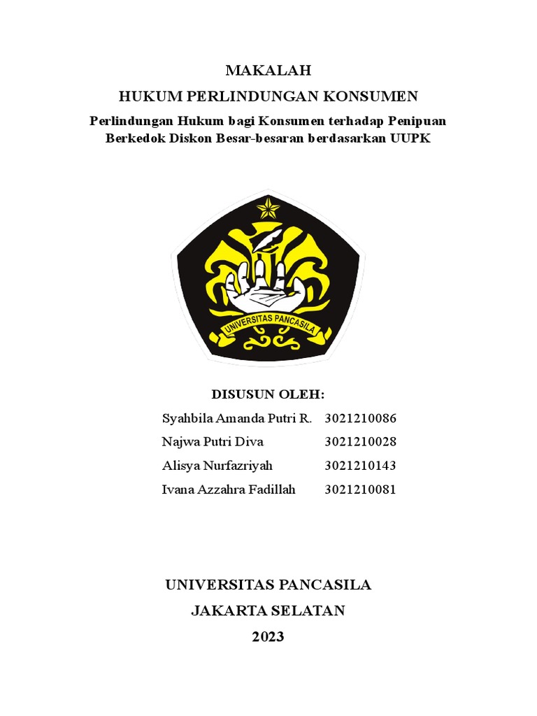 Makalah Kelompok 5 - Hukum Perlindungan Konsumen C | PDF | Ilmu Sosial Makalah Kelompok 5 - Hukum Perlindungan Konsumen C | PDF | Ilmu Sosial