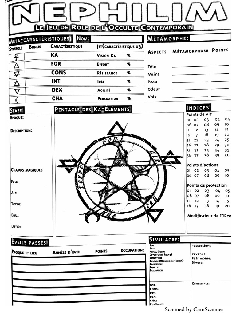 Feuille Perso Nephilim v1 | PDF