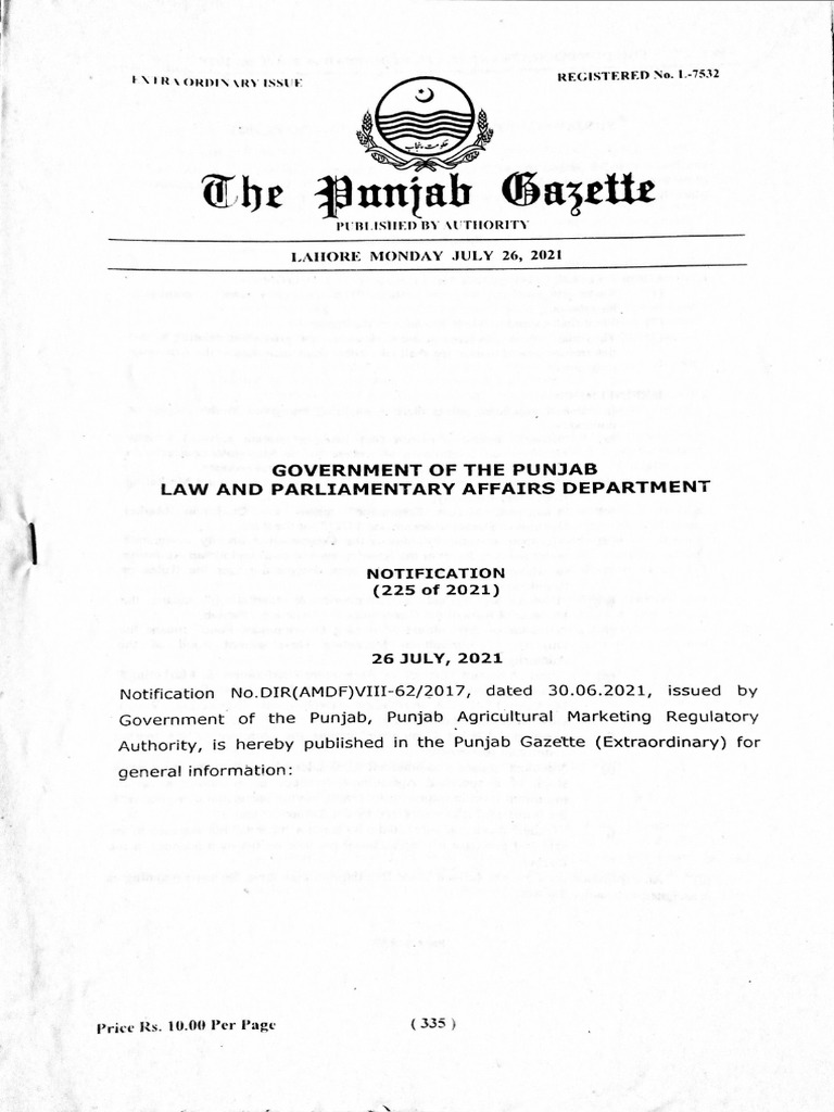 Notification Market Committees | PDF