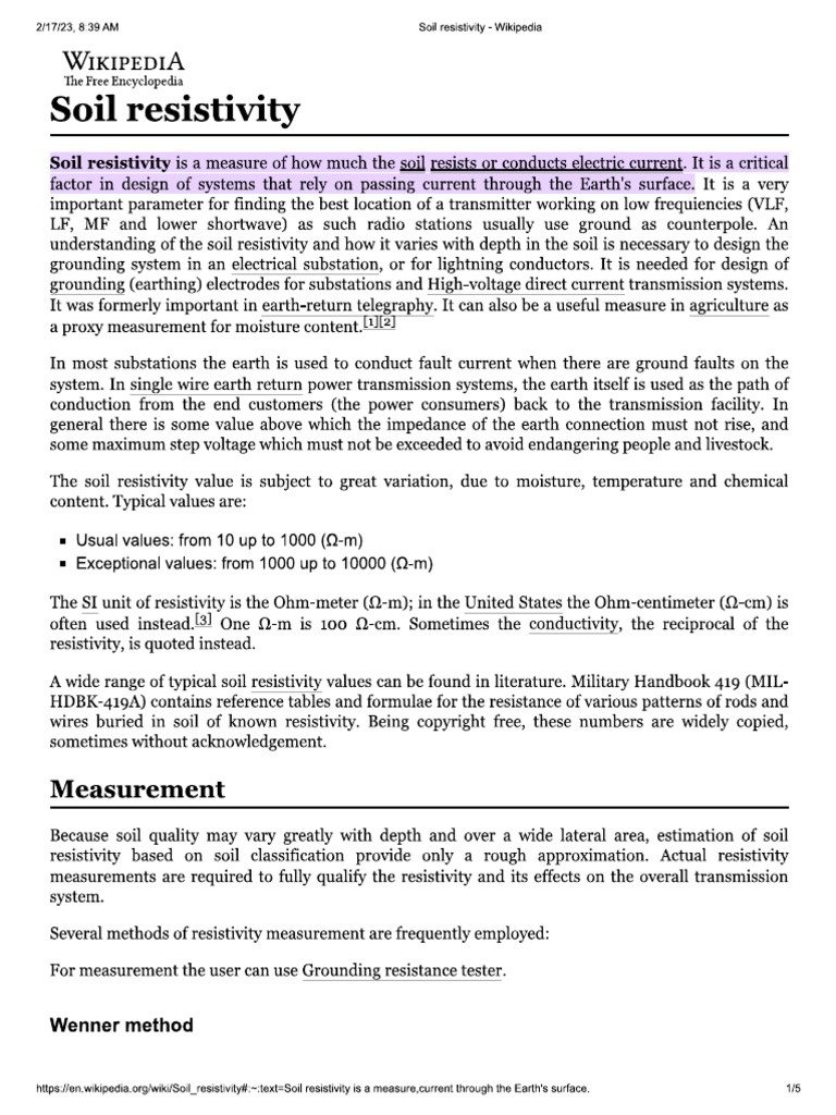 Soil Resistivity | PDF