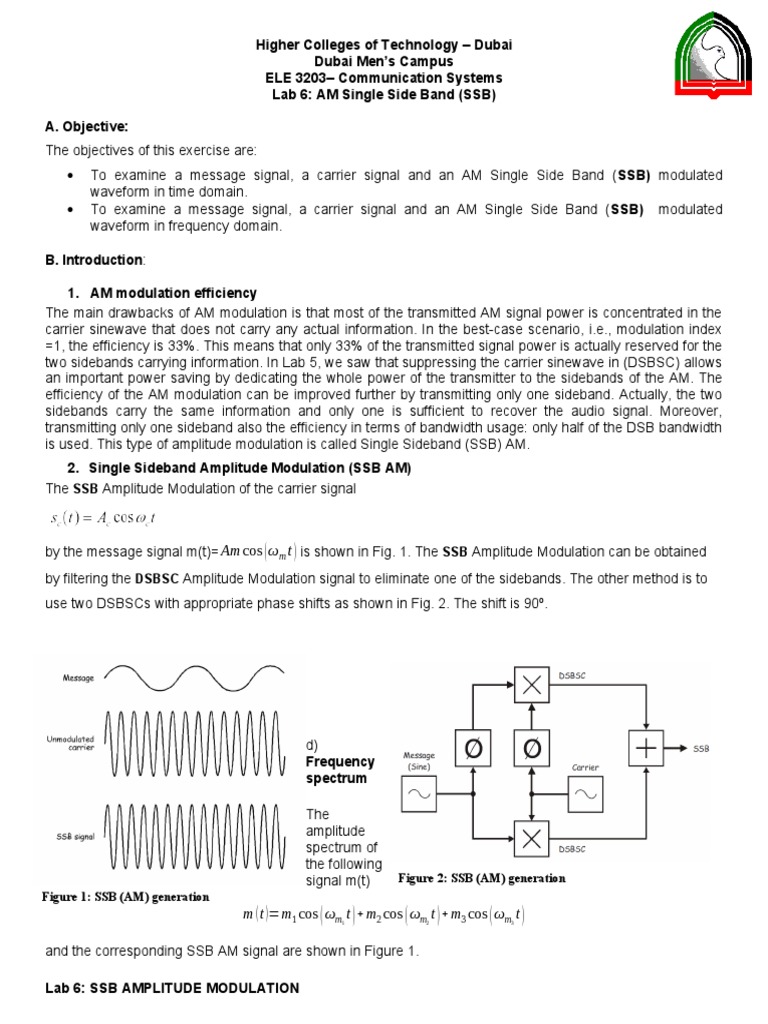 SSB Amplitude Modulation Lab Guide | PDF | Modulation | Information And ...