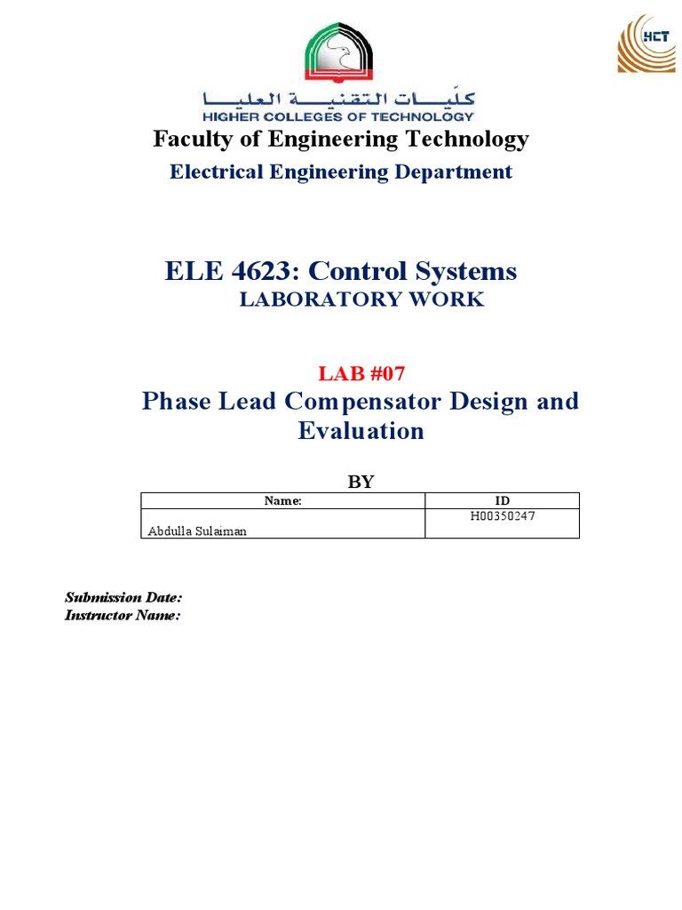 ELE 4623: Control Systems: Faculty of Engineering Technology | PDF ...