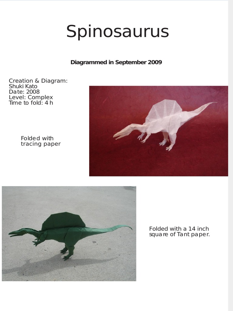 Complex Spinosaurus Origami Guide | PDF