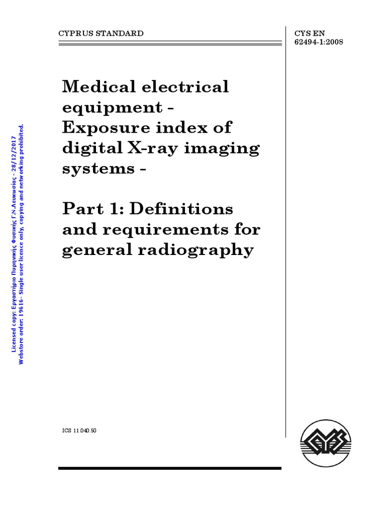 2008 62494-1 Exposure Index | PDF | Radiography | Film Speed