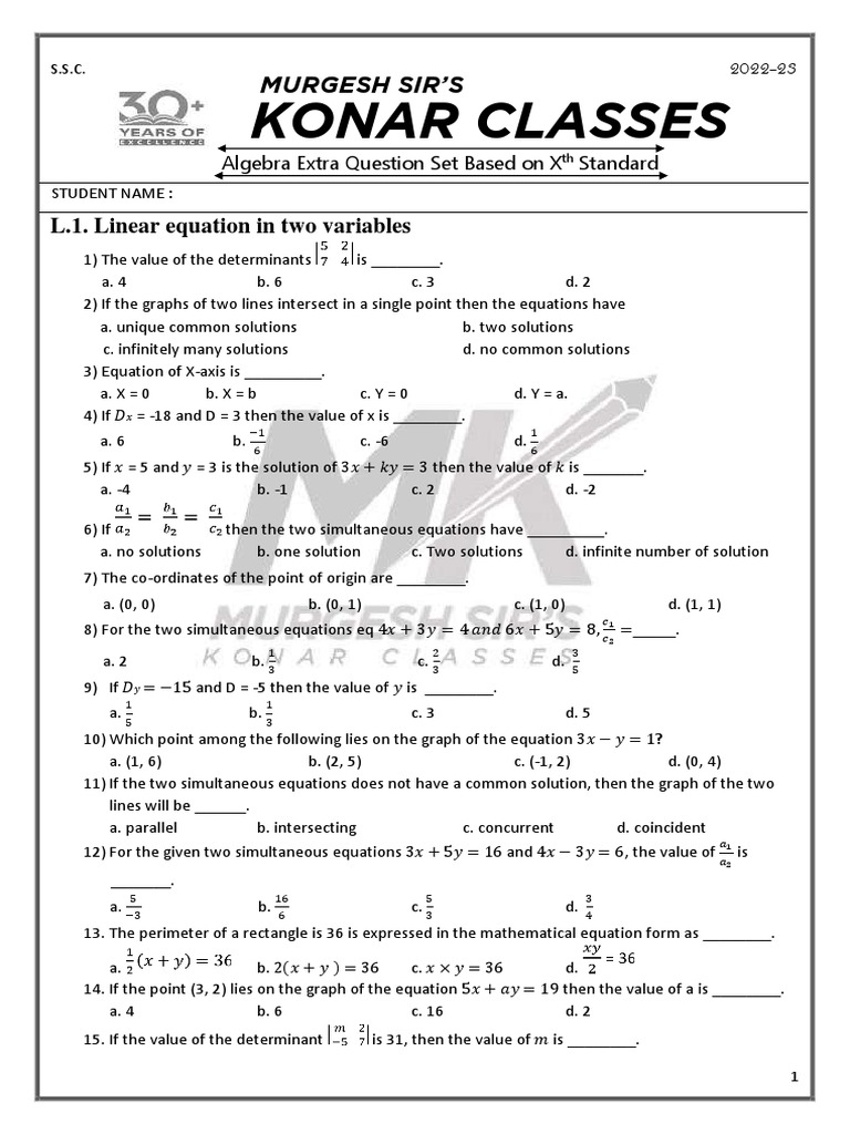 Algebra MCQ 2022 | PDF | Mathematical Analysis | Abstract Algebra