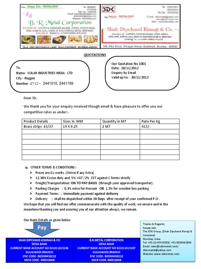 Quotation 1001 Solar | PDF | Government Finances | Economies