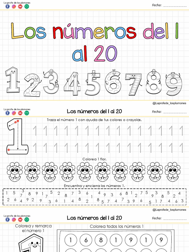 Actividades de Números del 1 al 20 | PDF | Ajedrez