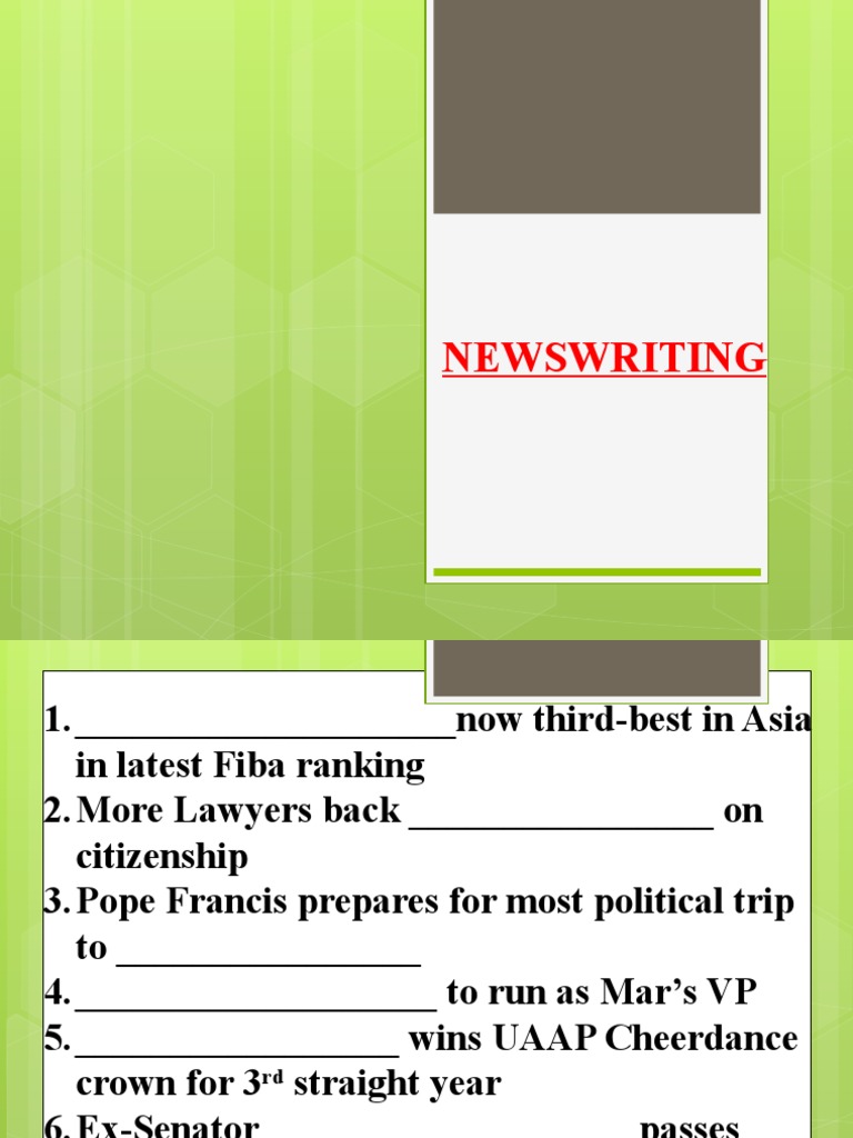 Newswriting Melvin | PDF | News
