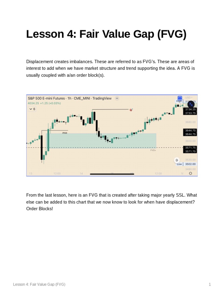 Lesson 4 Fair Value Gap FVG-1 | PDF | Market Trend | Market Liquidity