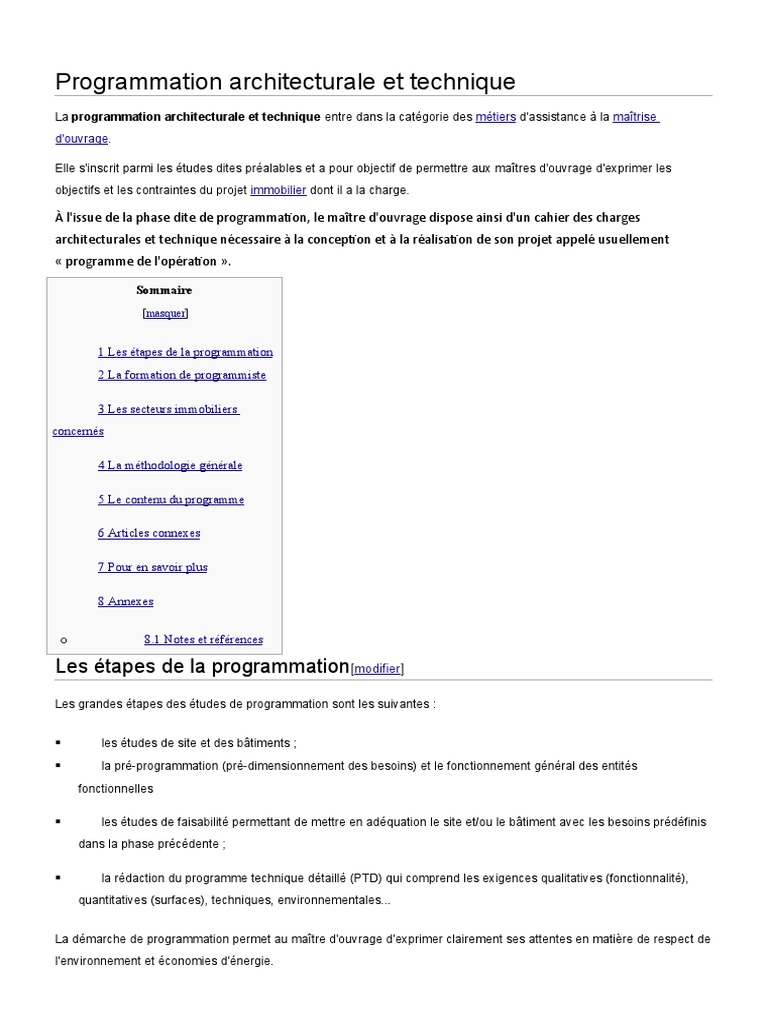 Programmation Architecturale Et Technique | PDF | Programmation informatique | Architecte
