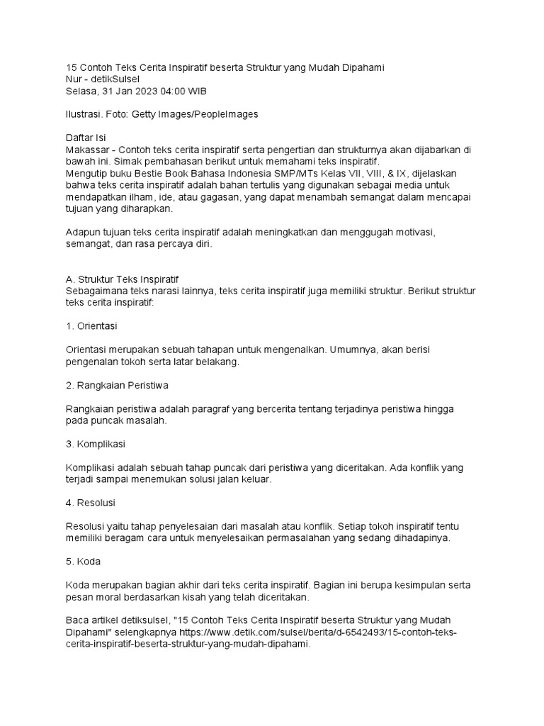 Struktur dan Contoh Teks Inspiratif | PDF