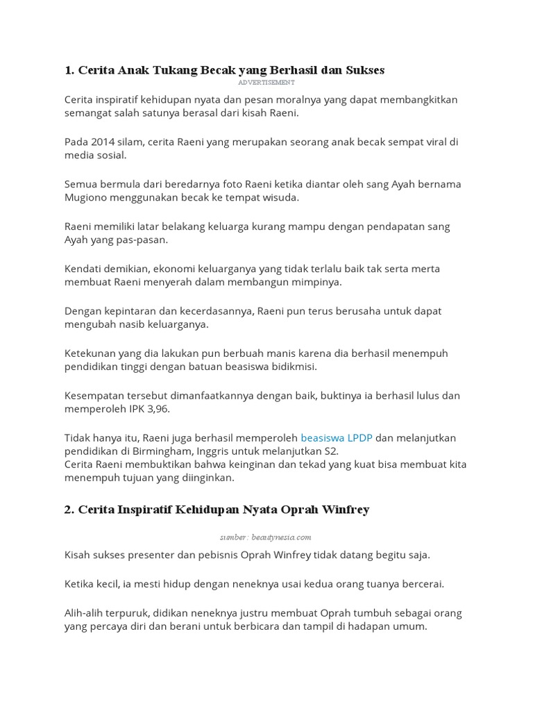 Kisah Inspiratif | PDF