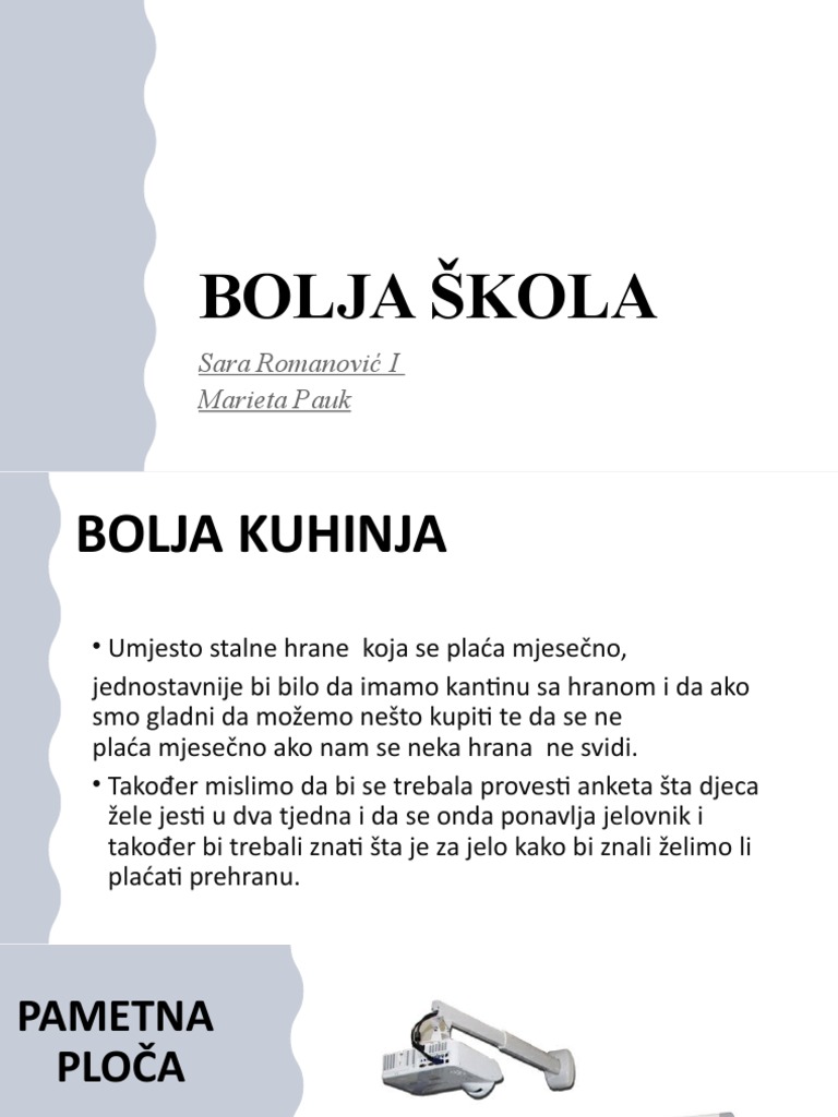 Bolja Škola: Sara Romanović I Marieta Pauk | PDF