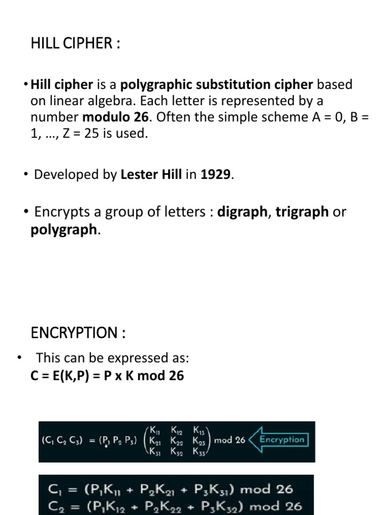 Hill Cipher | PDF Hill Cipher | PDF