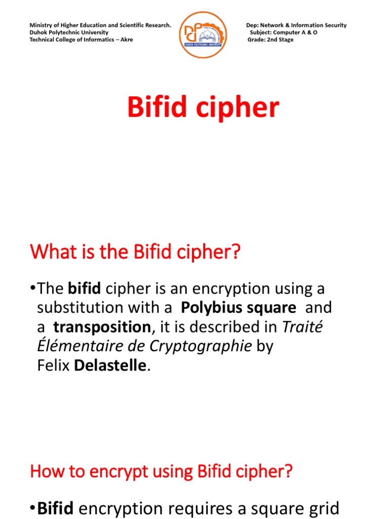Bifid Cipher | PDF | Cipher | Cryptography Bifid Cipher | PDF | Cipher | Cryptography